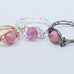 Pink Ring - Pink Matrix Jasper W/ Your Choice Of Wire Custom Size on Luulla